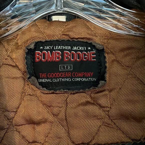 bomb boogie | Jackets & Coats | Vintage Bomb Boogie Sky Leather Biker ...